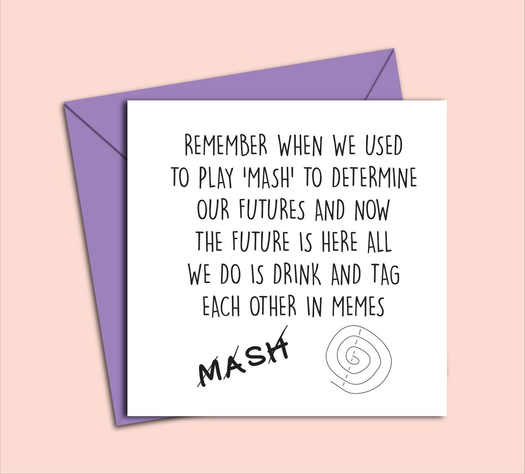 MASH Birthday Card 90s Birthday Card Card for 90s Girl - Etsy
