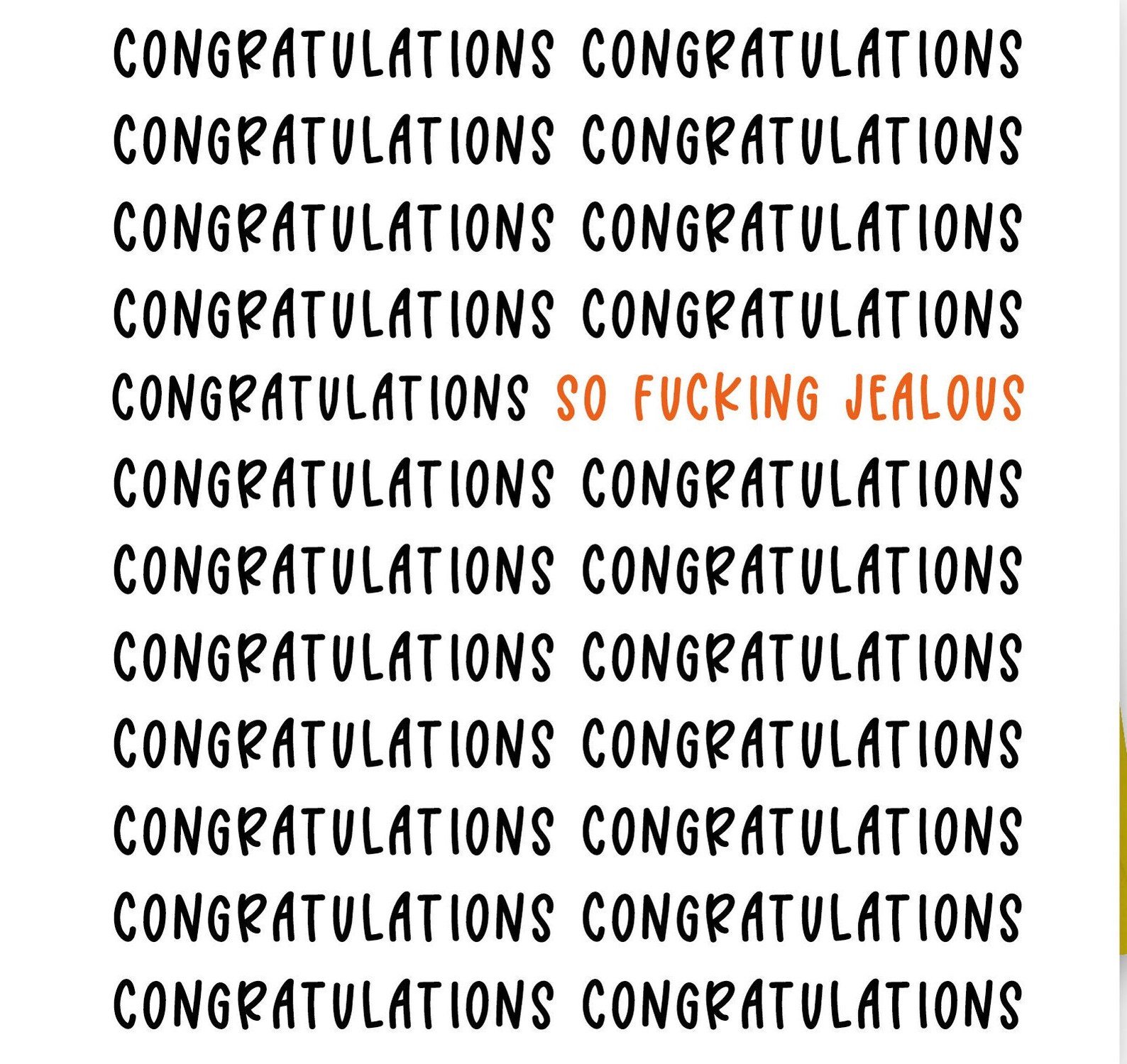 Funny Congratulations Card So Jealous Rude Congrats Card | Etsy