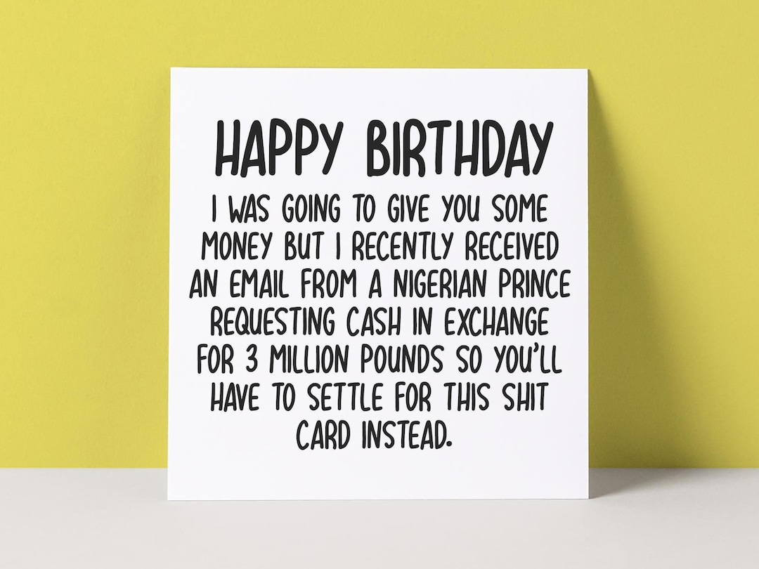 Funny Scam Email Birthday Card - Etsy