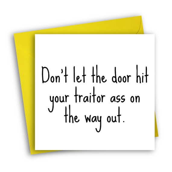 Funny Goodbye Card Traitor Leaving Card - Etsy UK