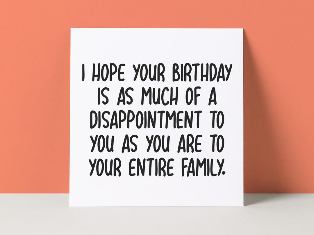 Funny Birthday Card | Disappointment | Birthday Sibling Brother Sister ...