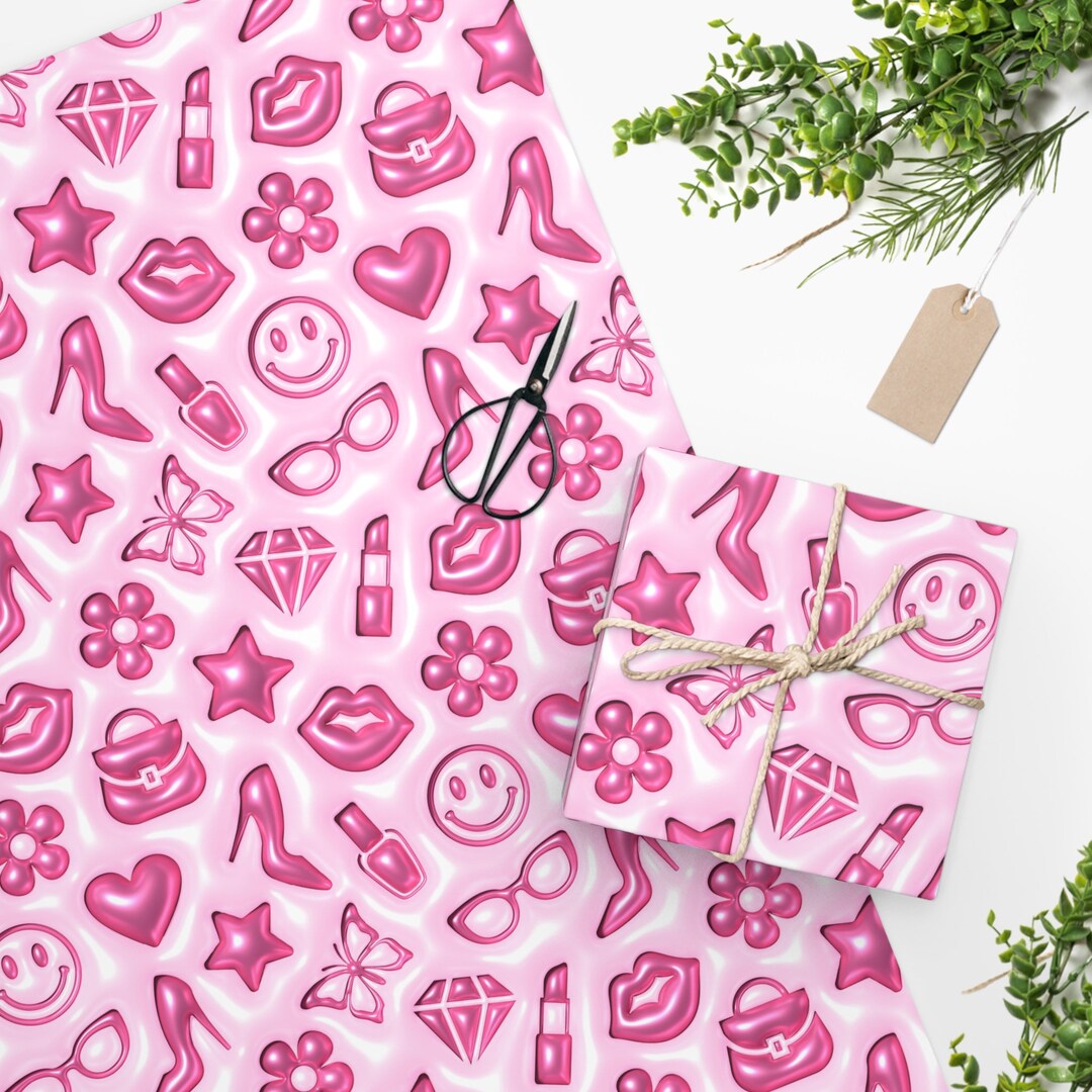 Pink Girl Wrapping Paper, Wrapping Paper for Her, Wrapping Paper for ...
