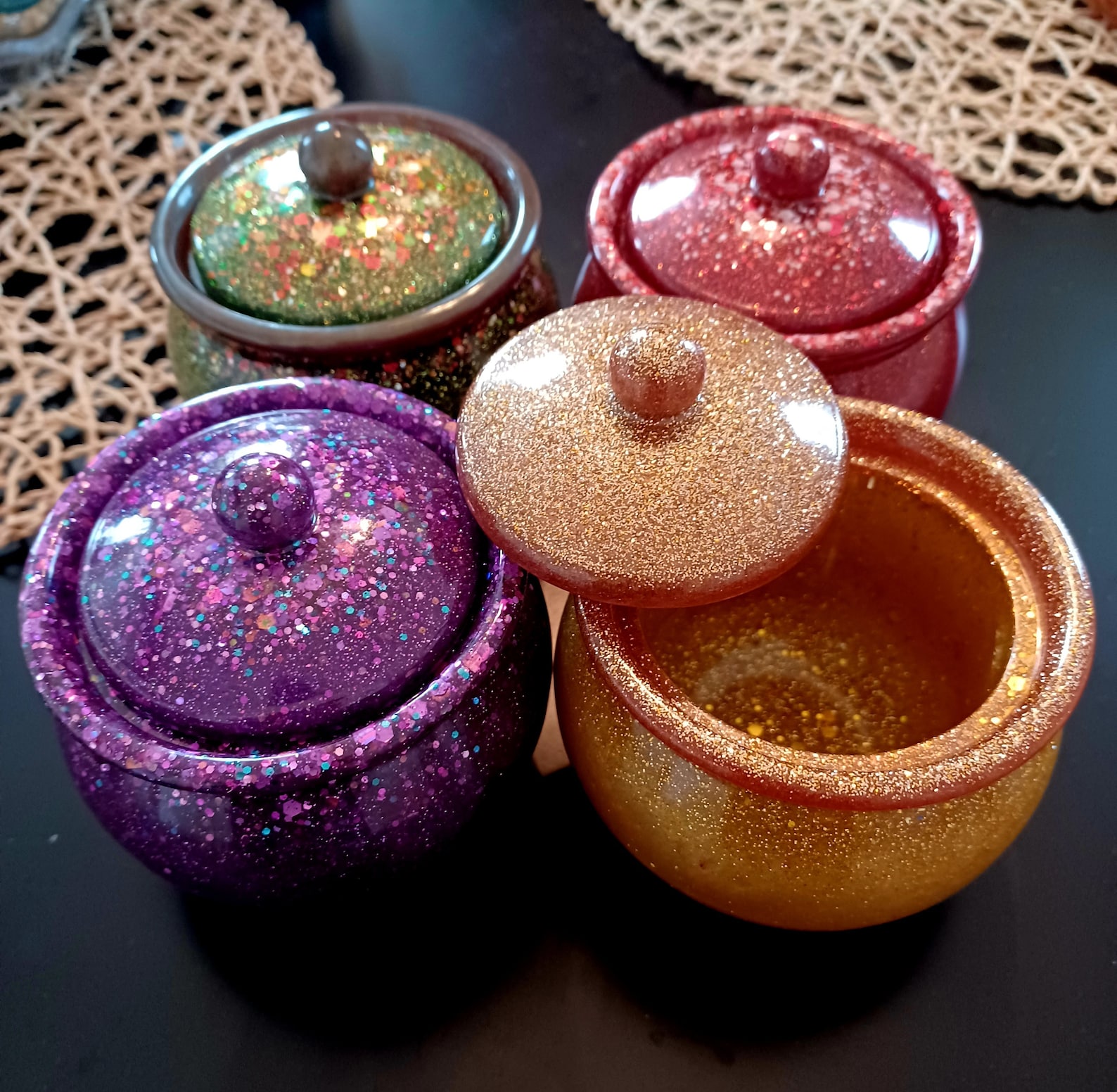 Round Resin Jar With Lid - Etsy