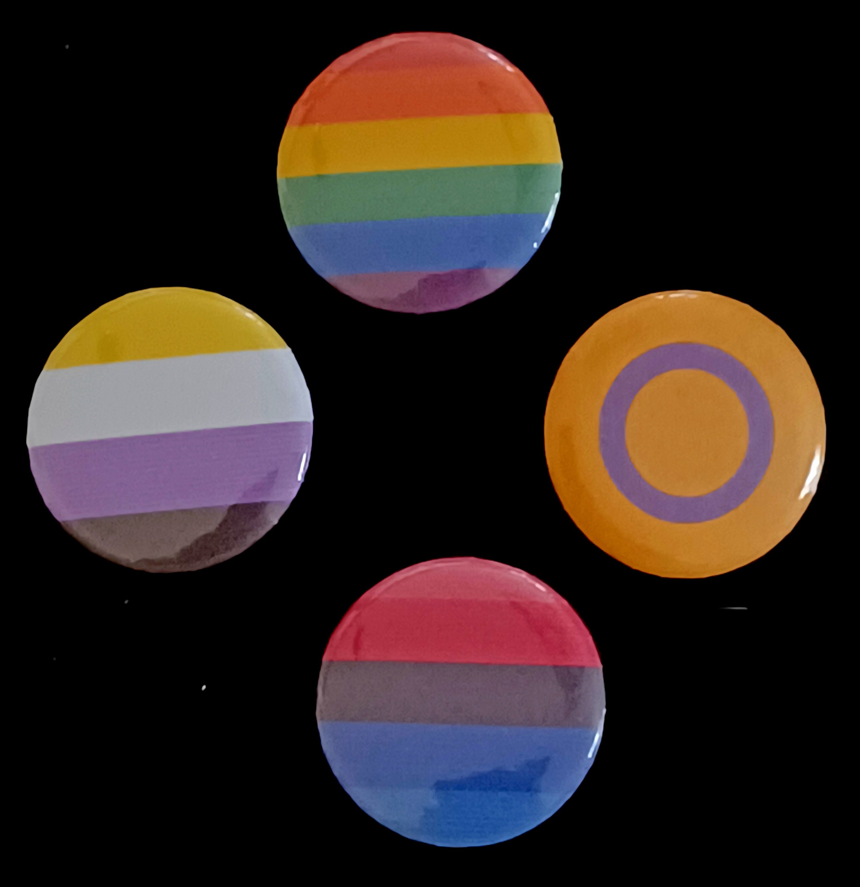Pride Flag Pin-back Buttons - Etsy