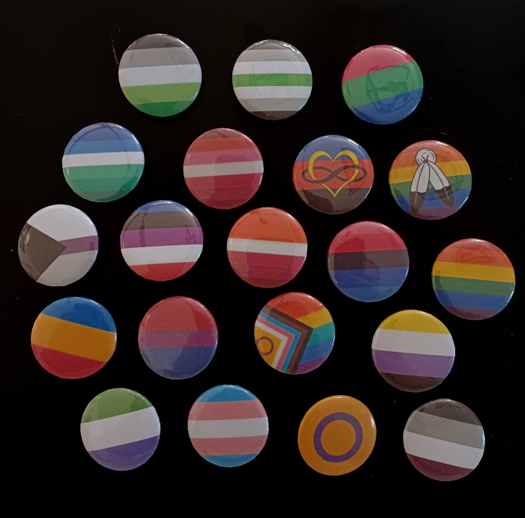 Pride Flag Pin-back Buttons - Etsy