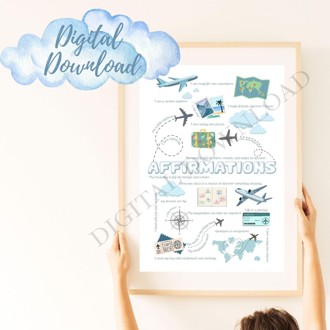 Airplane Wall Art Kids Room Art Flying Decor Digital Download - Etsy