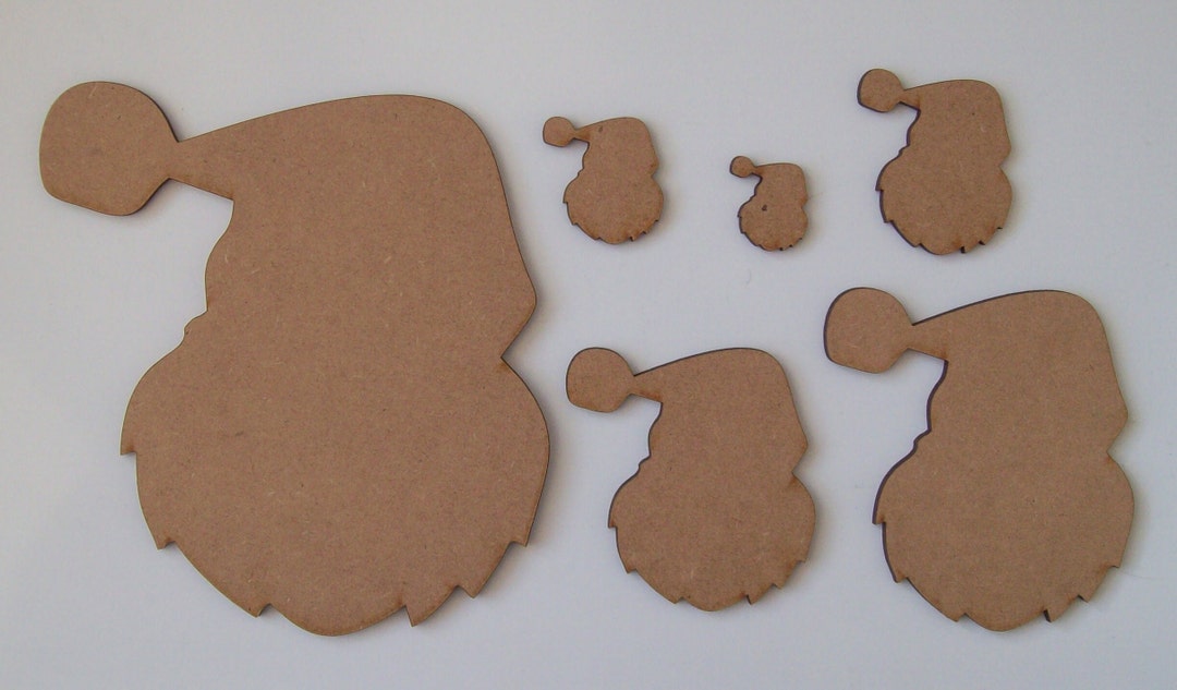 Santa Claus Face 3mm Thick MDF Laser Cut Out Shapes for Crafting - Etsy