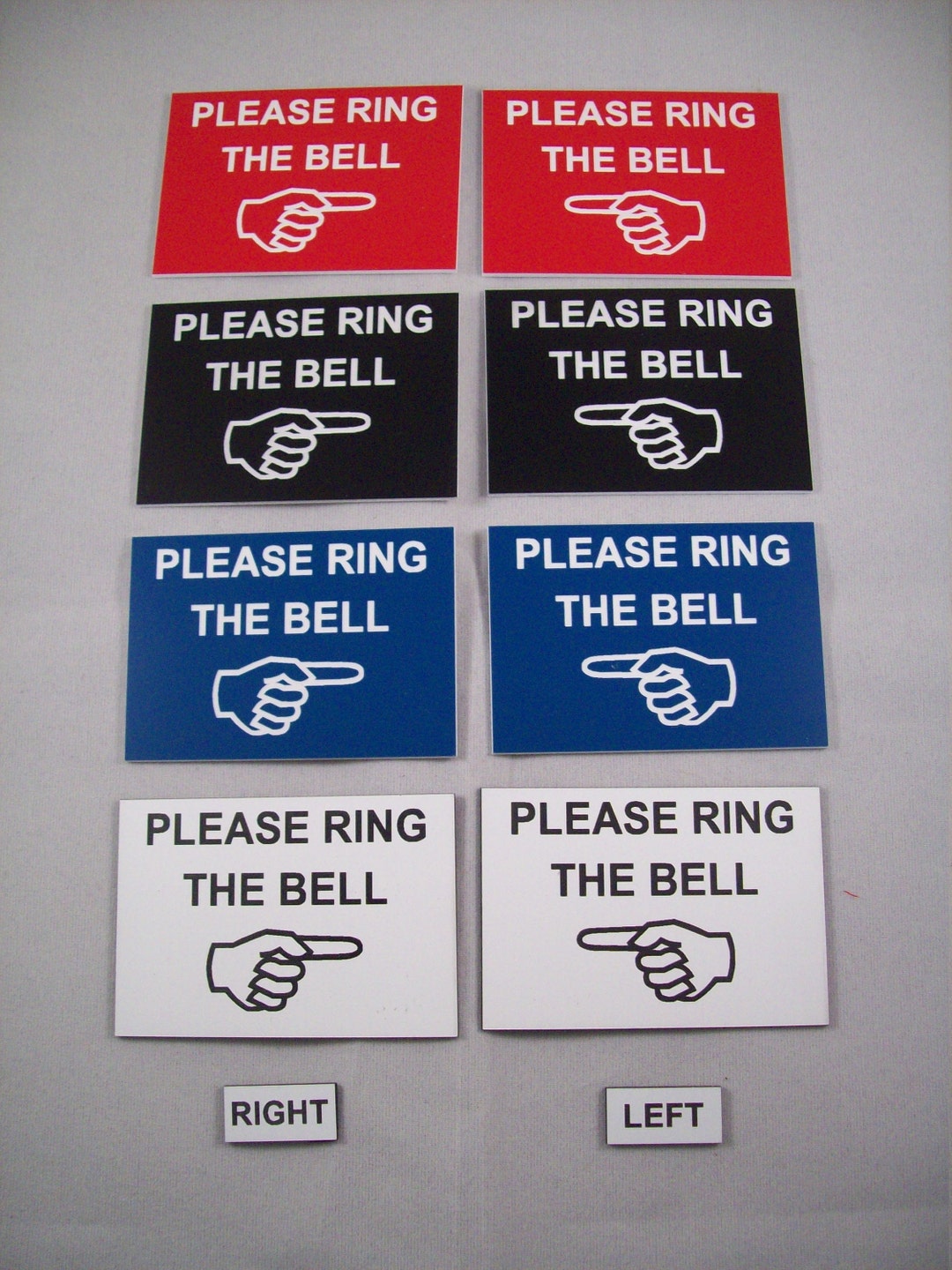 3'' X 2'' Please Ring the Bell Sign With Finger Direction Left or Right ...