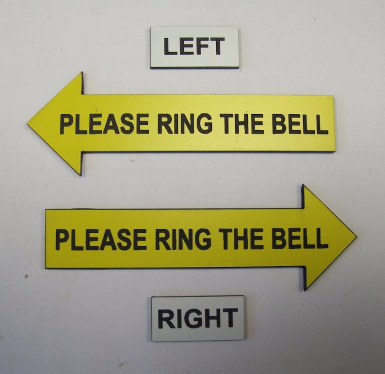 Please ring the bell arrow shapes door sign | Etsy