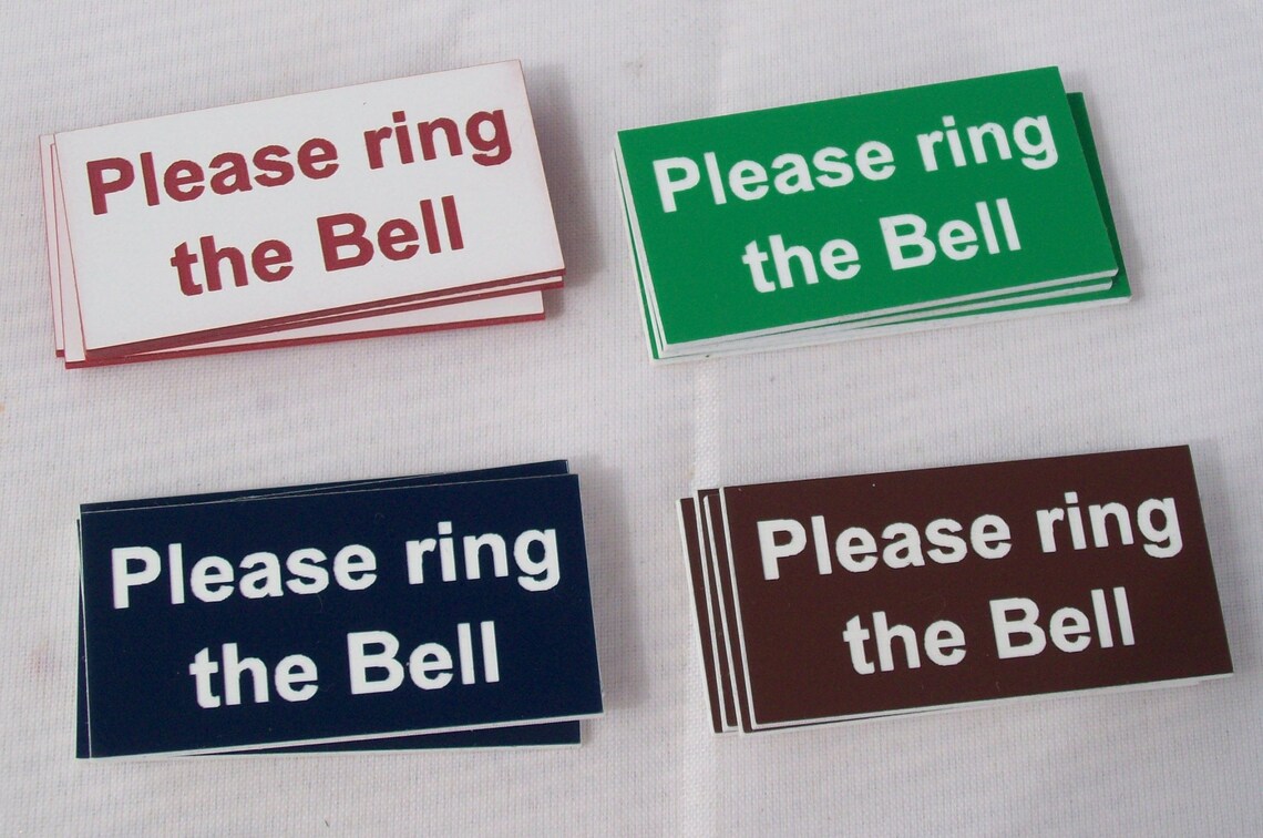 2 X 1 Please Ring the Bell Door Sign 21 Colours | Etsy