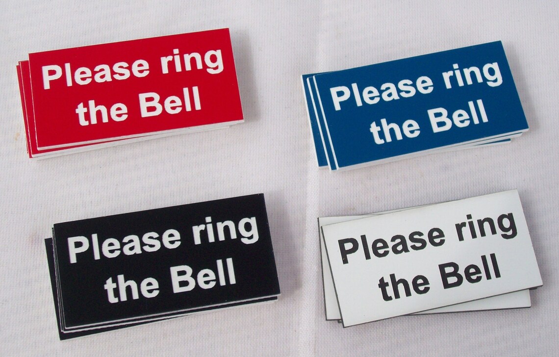 2 x 1 Please Ring the Bell door sign 21 colours | Etsy