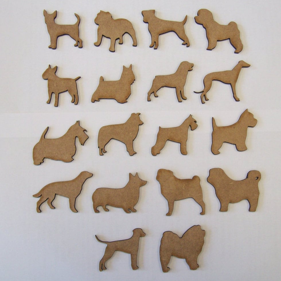 Laser cut 3mm thick MDF Pet Dog shapes craft making | Etsy