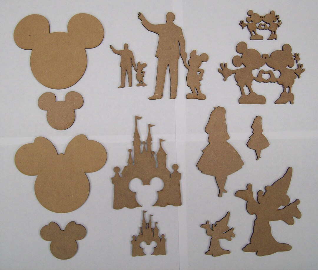 MDF Wooden Disney Themed Laser Cut Out Shapes for Craft Making ...