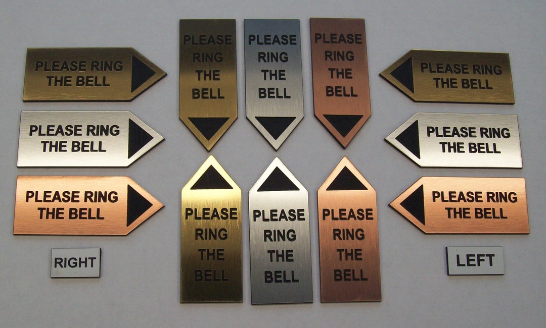 Arrow Shaped Laser Engraved 'please Ring the Bell' Signs - Etsy