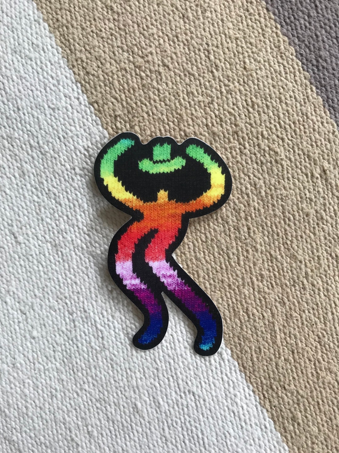 Rainbow Cowboy Sticker - Etsy