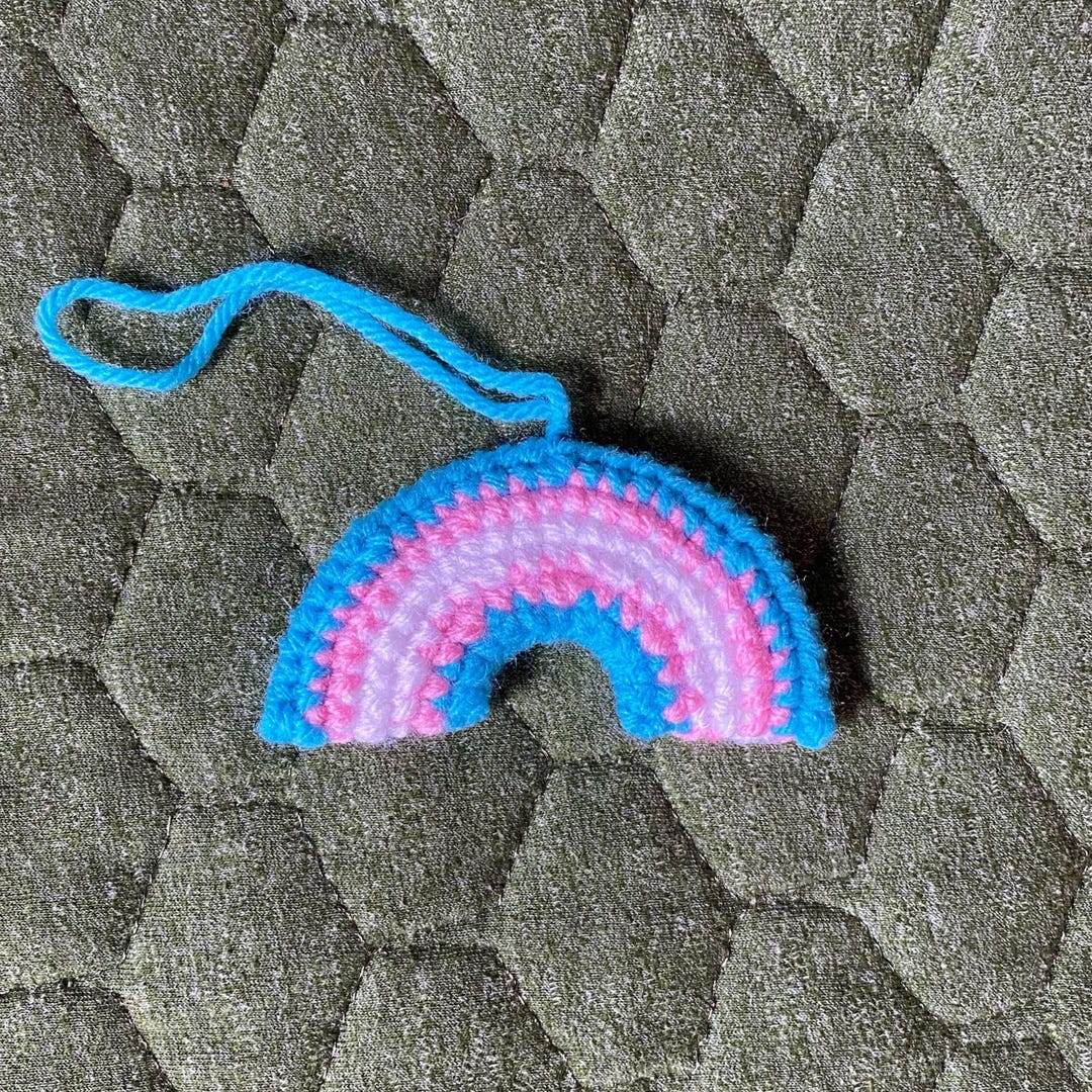 Transgender Pride Rainbow Crochet Charm - Etsy
