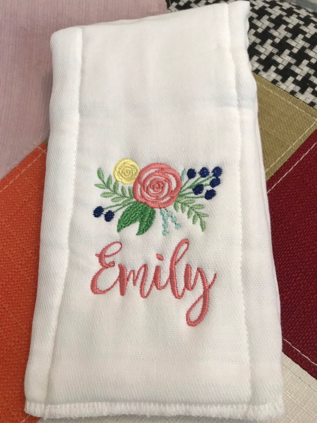 Personalized Embroidered Burp Cloth Monogrammed - Etsy
