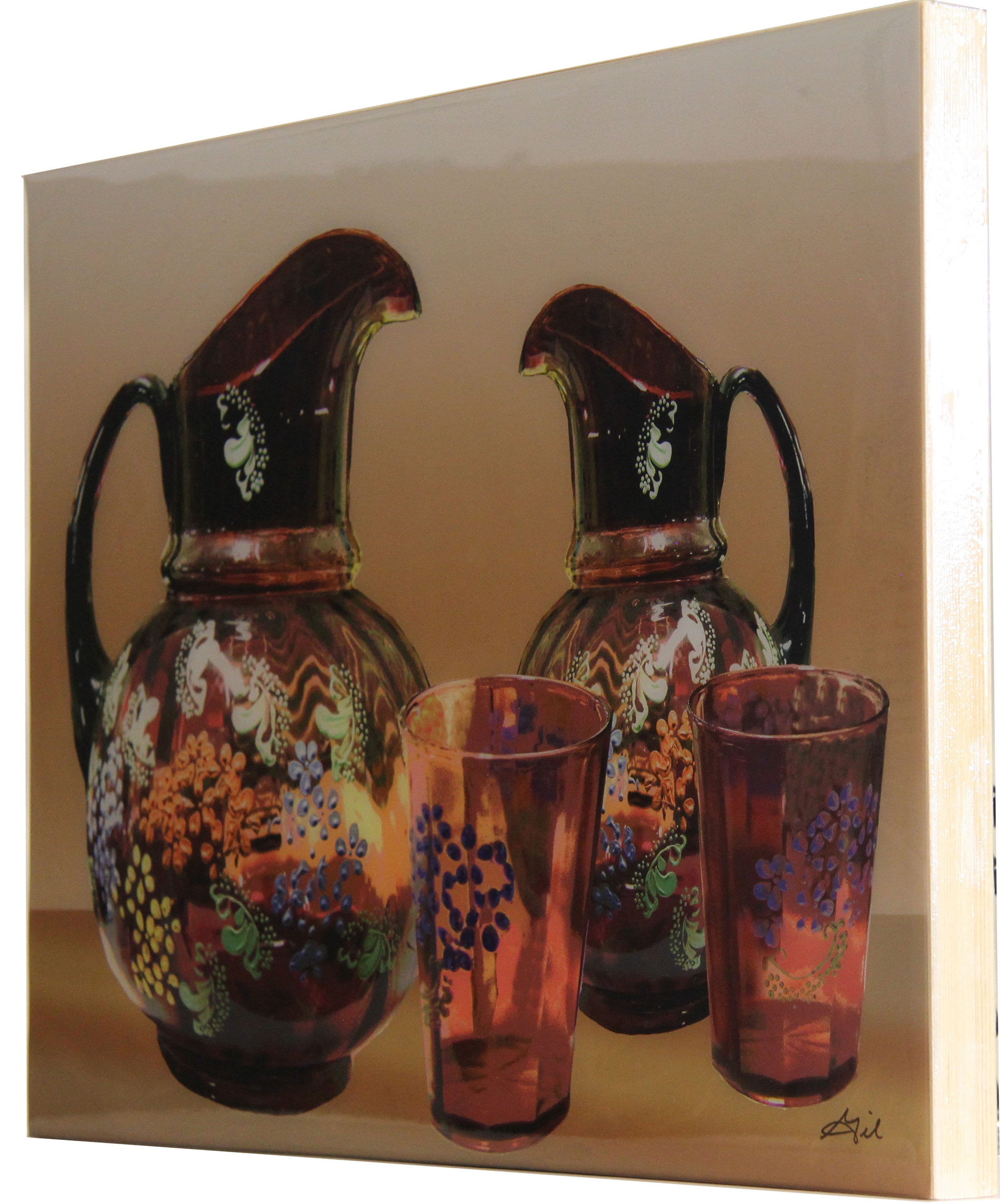 Glassware Still Life Color Photograph, Resin Coated Signed Original ...
