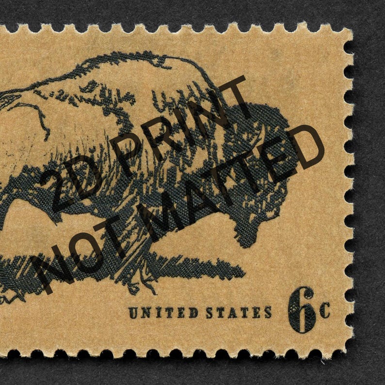 Vintage Bison Postage Stamp Art Print: American Buffalo Wall Decor - Etsy
