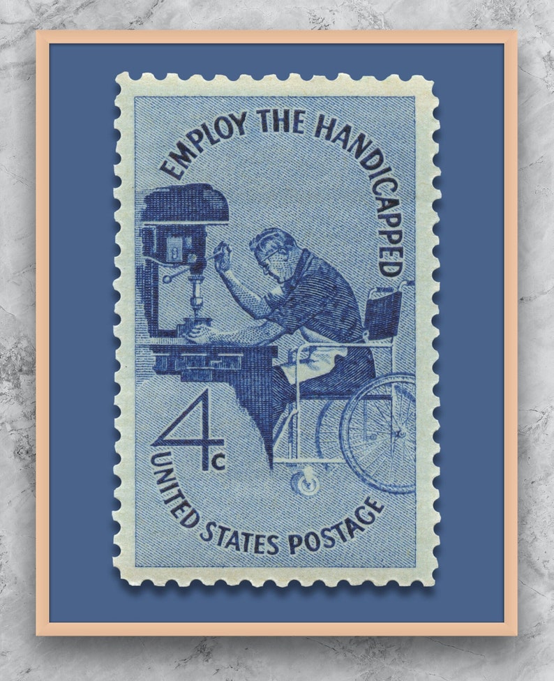 Employ the Handicapped 1960 4c Stamp Museum-quality Art Print - Etsy