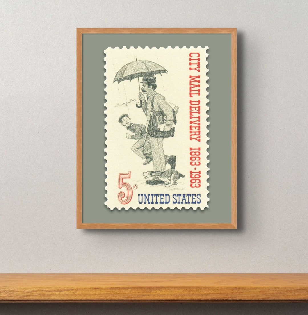 City Mail Delivery 1963 5c Stamp Museum-quality Print - Etsy