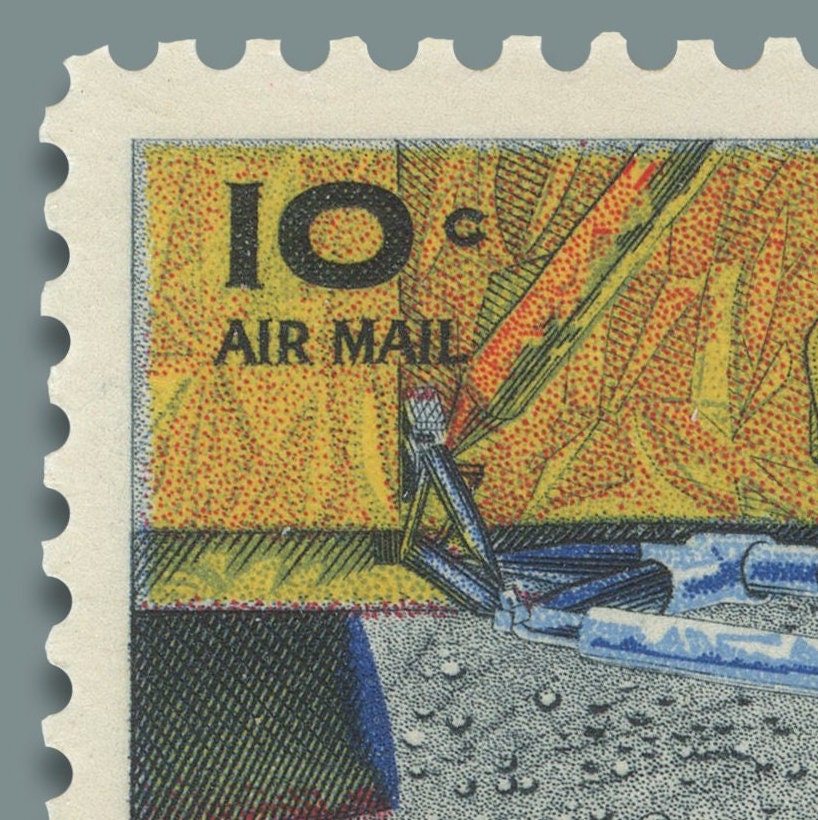 1969 First Moon Landing 10c Stamp Museum-quality Print - Etsy