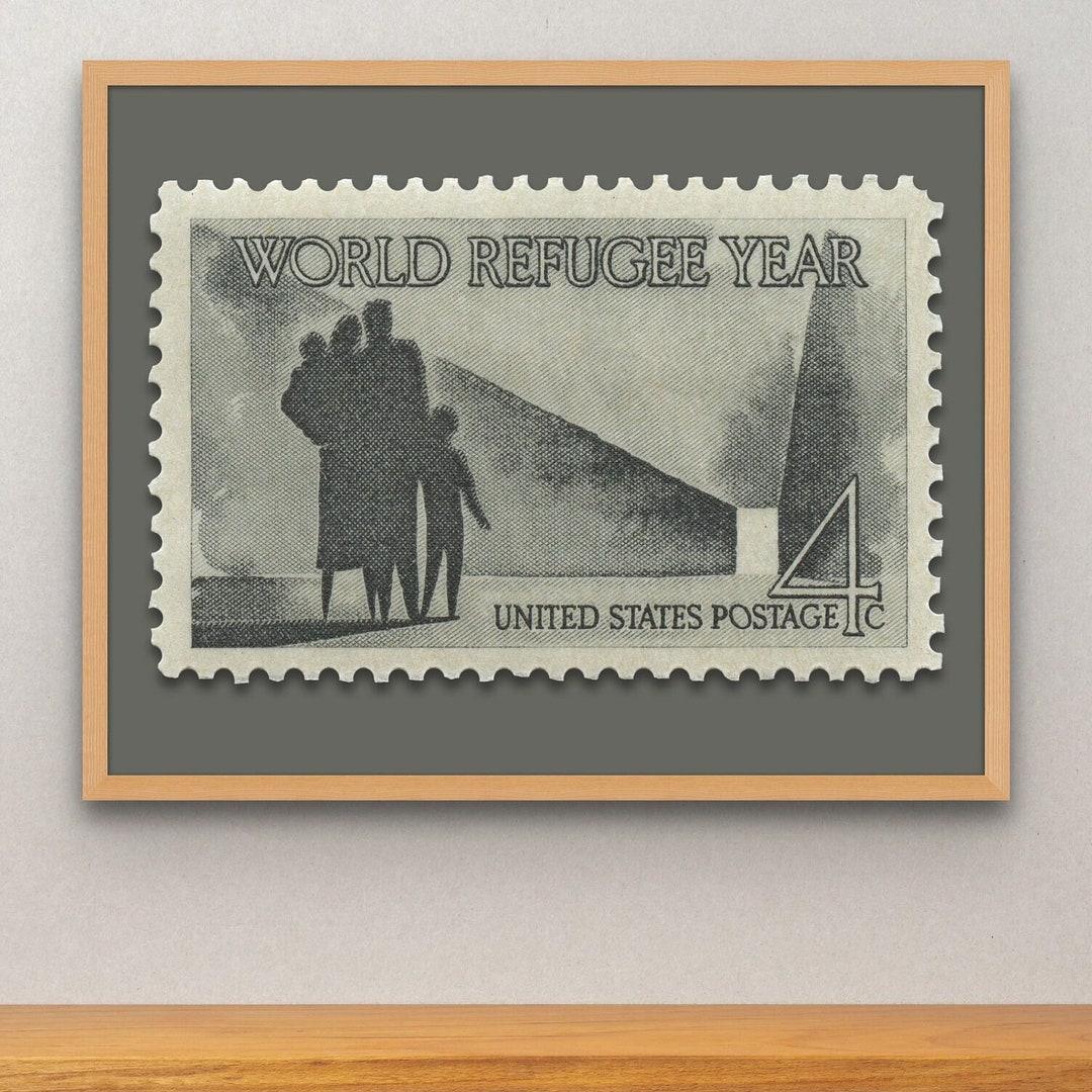 World Refugee Year Print, Vintage Refugee Print, Vintage Refugees Poster, 1960 4c Stamp Museum ...
