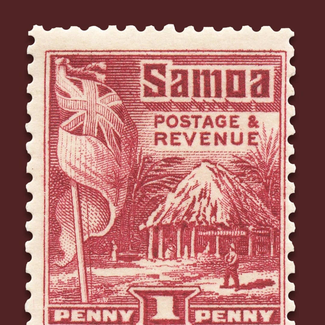 Samoa Vernacular Architecture, Samoa Stamp Print, Samoa Poster, Samoa ...