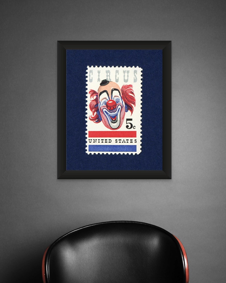 Vintage Circus Clown Stamp Art Print: Museum Quality - Etsy