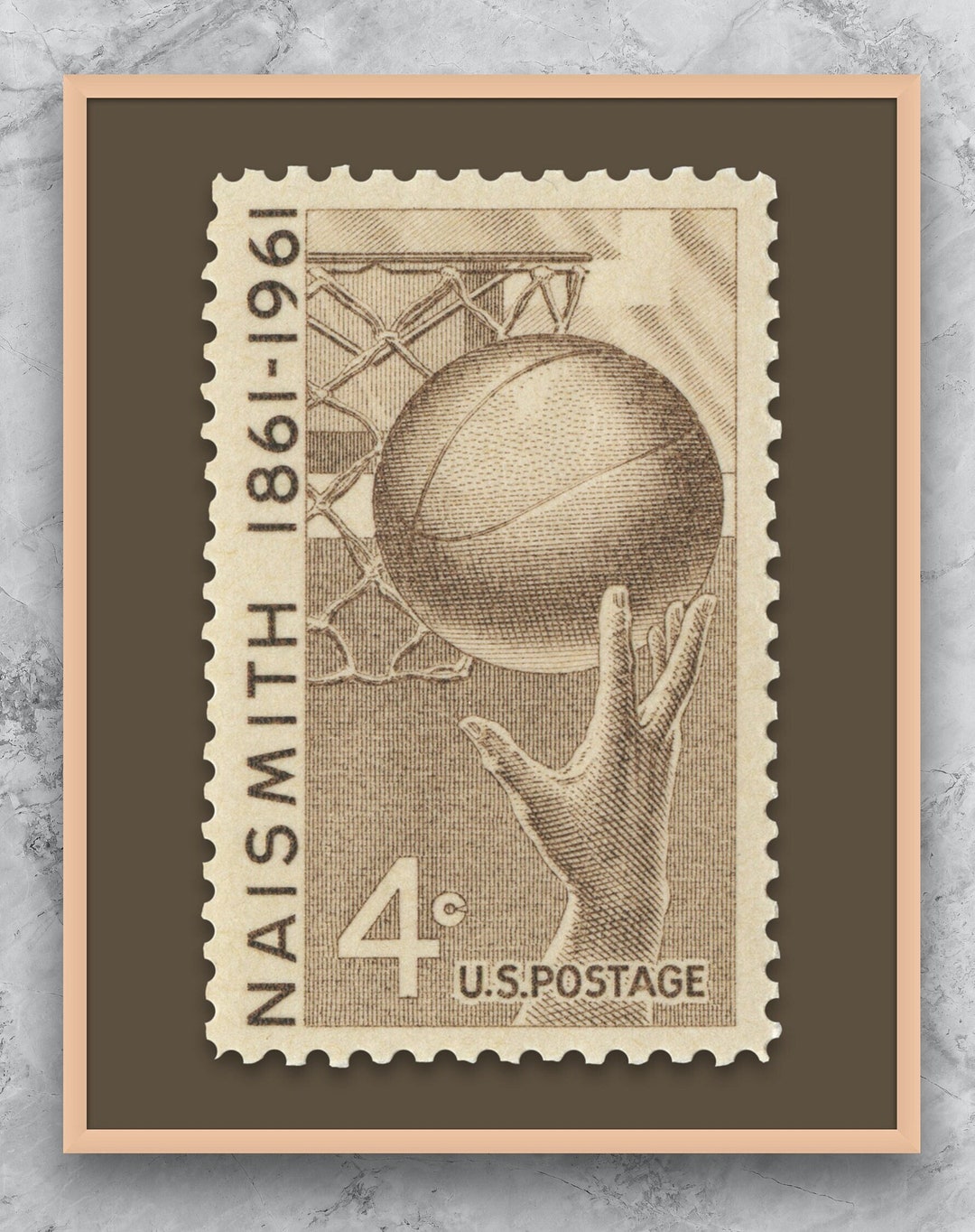 Naismith 100 Years Since Birth 4c Stamp 1961 Museum-quality Print 14 X ...