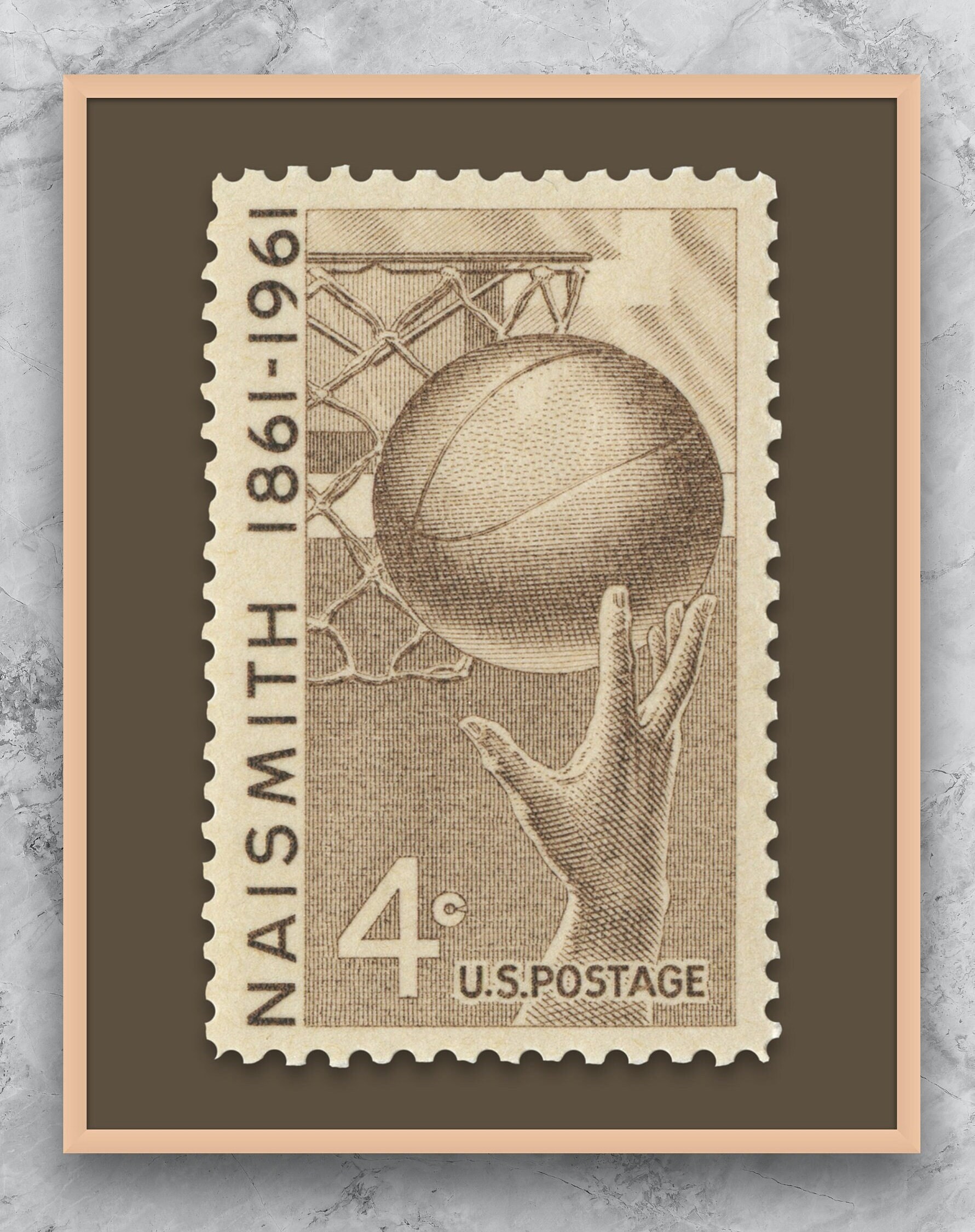 Naismith 100 Years Since Birth 4c Stamp 1961 Museum-quality Print 14 X ...