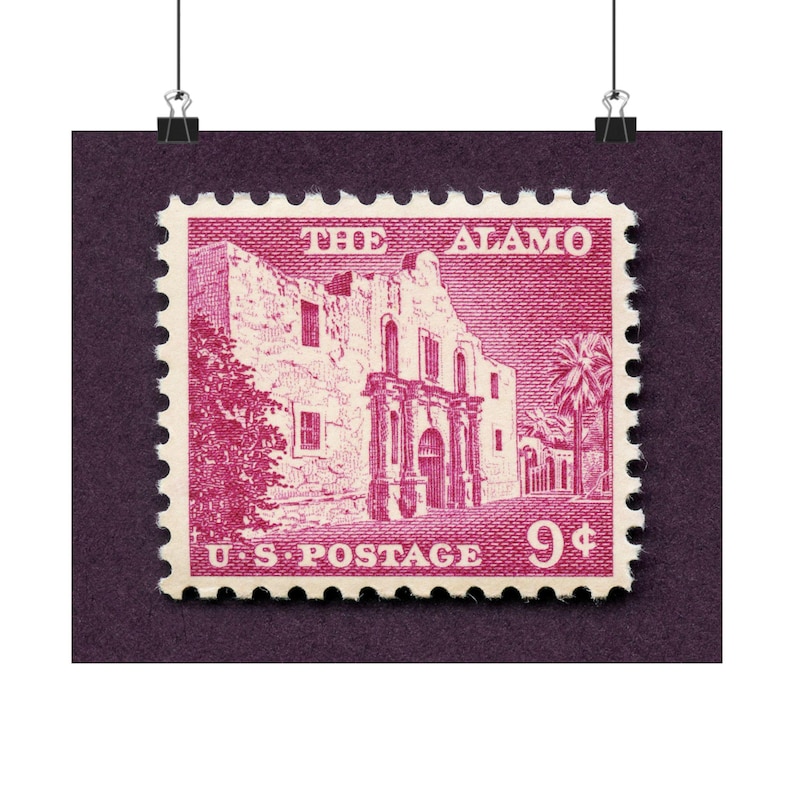 Vintage Alamo Stamp Print: San Antonio Wall Decor, Museum-quality - Etsy