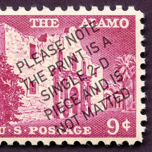 Vintage Alamo Stamp Print: San Antonio Wall Decor, Museum-quality - Etsy