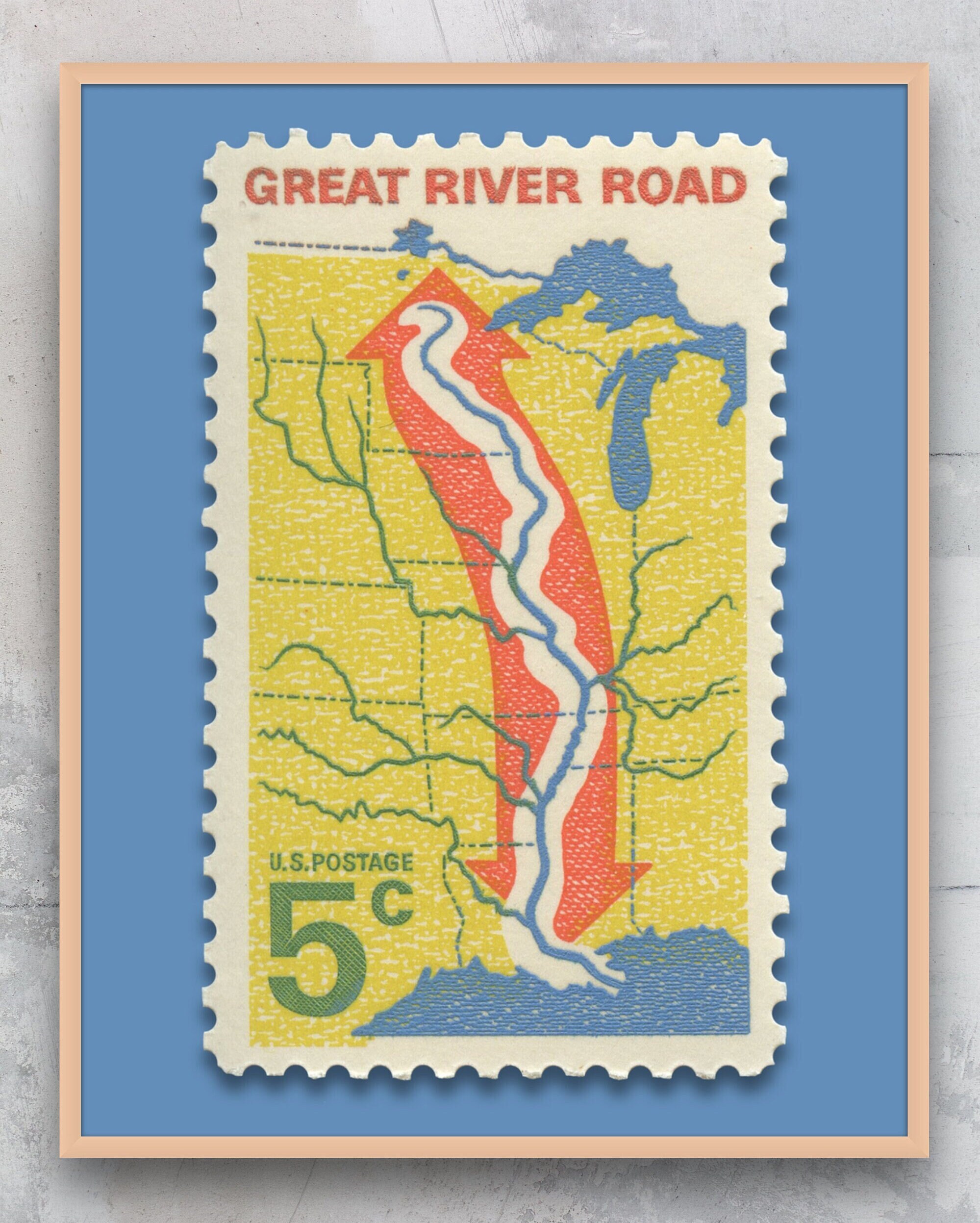 Great River Road Print, Mississippi River Print, Mississippi River ...