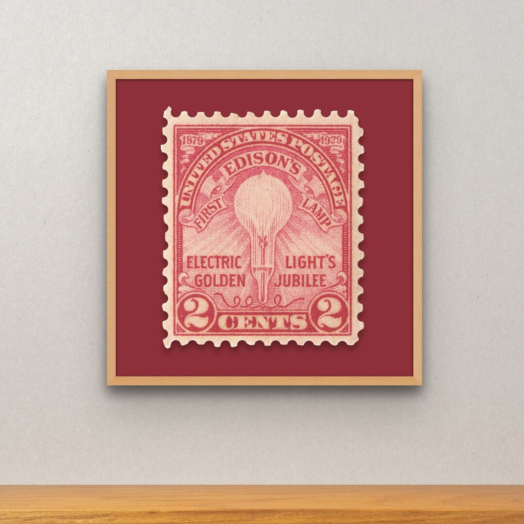 Edison's First Lamp 1929 2c Stamp Museum-quality Print 10 X 10in ...