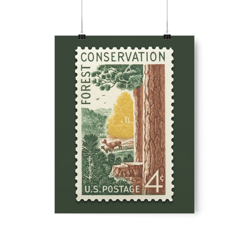 Forest Conservation Print, Forestry Print, Forests Poster, 1958 4c ...