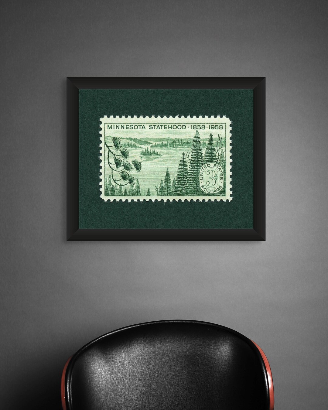 Minnesota Statehood Stamp Art Print: Vintage Lakes Poster - Etsy