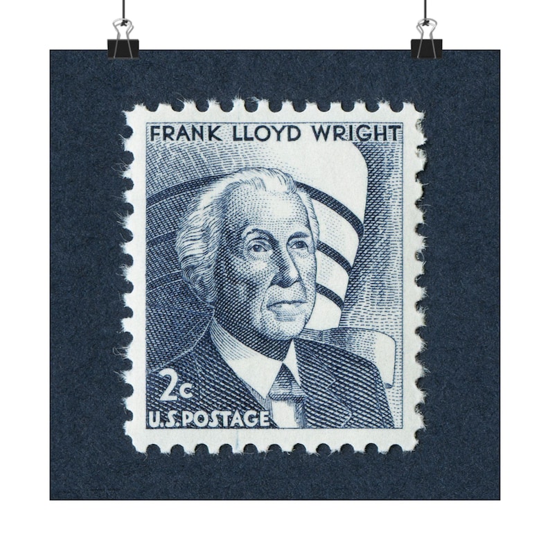 Frank Lloyd Wright Stamp Art Print: Guggenheim Museum Portrait - Etsy