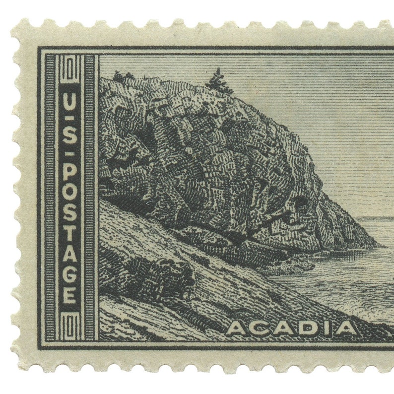 National Parks: Acadia 1934 7c Stamp W/ Perforations Color Block Museum ...