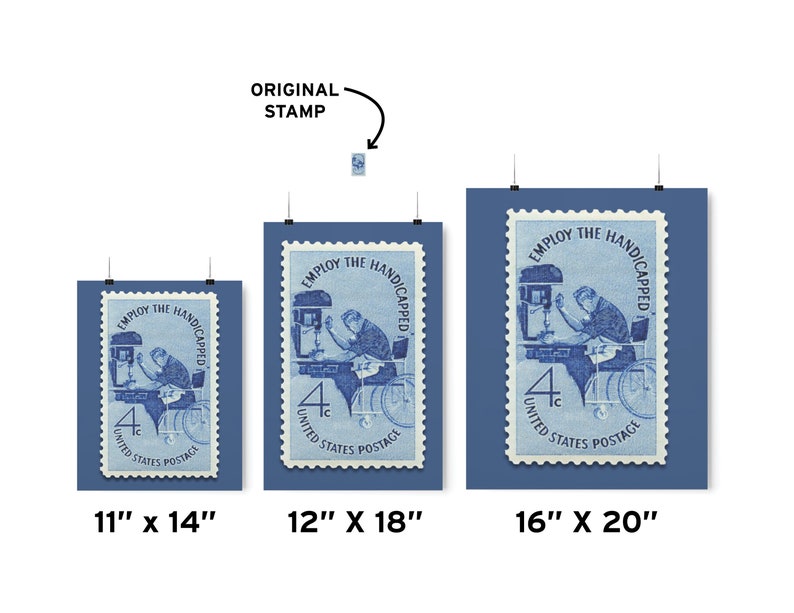 Employ the Handicapped 1960 4c Stamp Museum-quality Art Print - Etsy