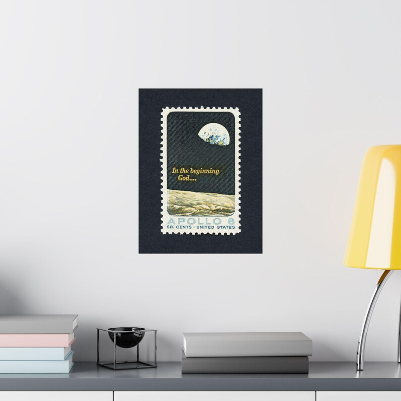 Apollo 8 Moon Orbit Print: Retro NASA Space Stamp Art - Etsy