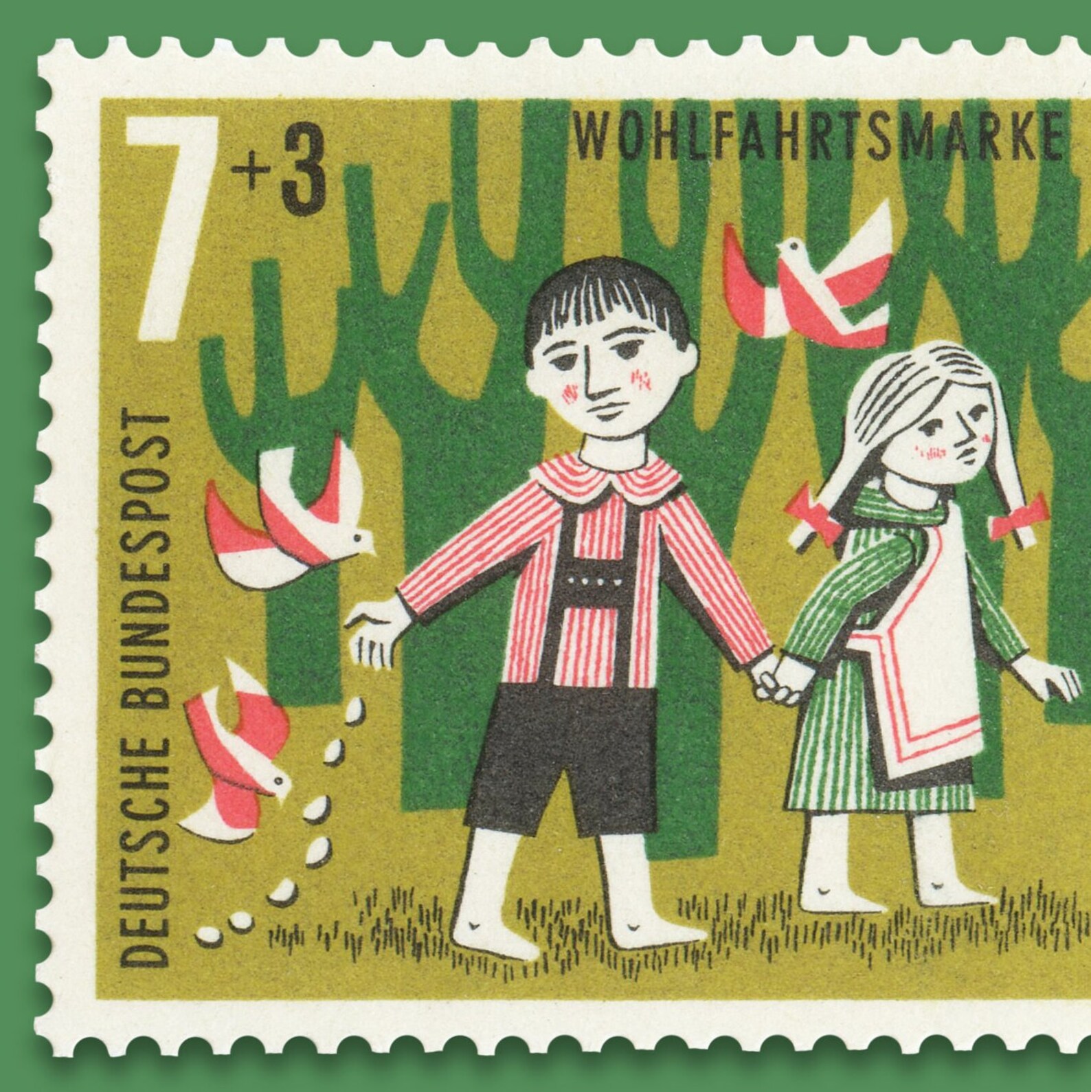 Hansel and Gretel Fairy Tale Stamp 1 From Set of 4 Germany 1960 Museum ...
