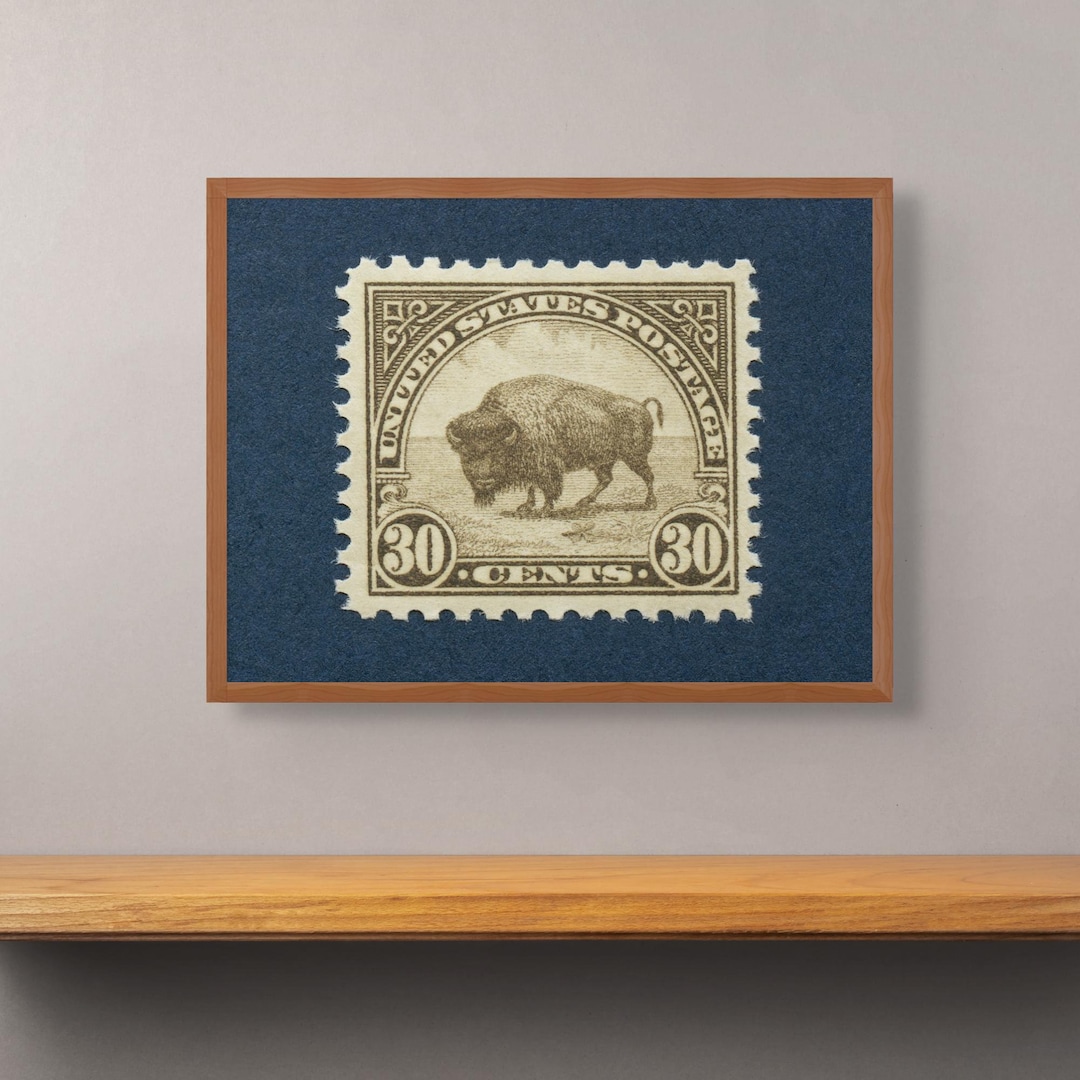 American Bison Stamp Art Print: 1931 Vintage Buffalo Engraving - Etsy