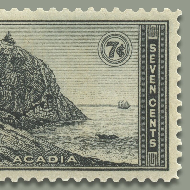 National Parks: Acadia 1934 7c Stamp W/ Perforations Color Block Museum ...