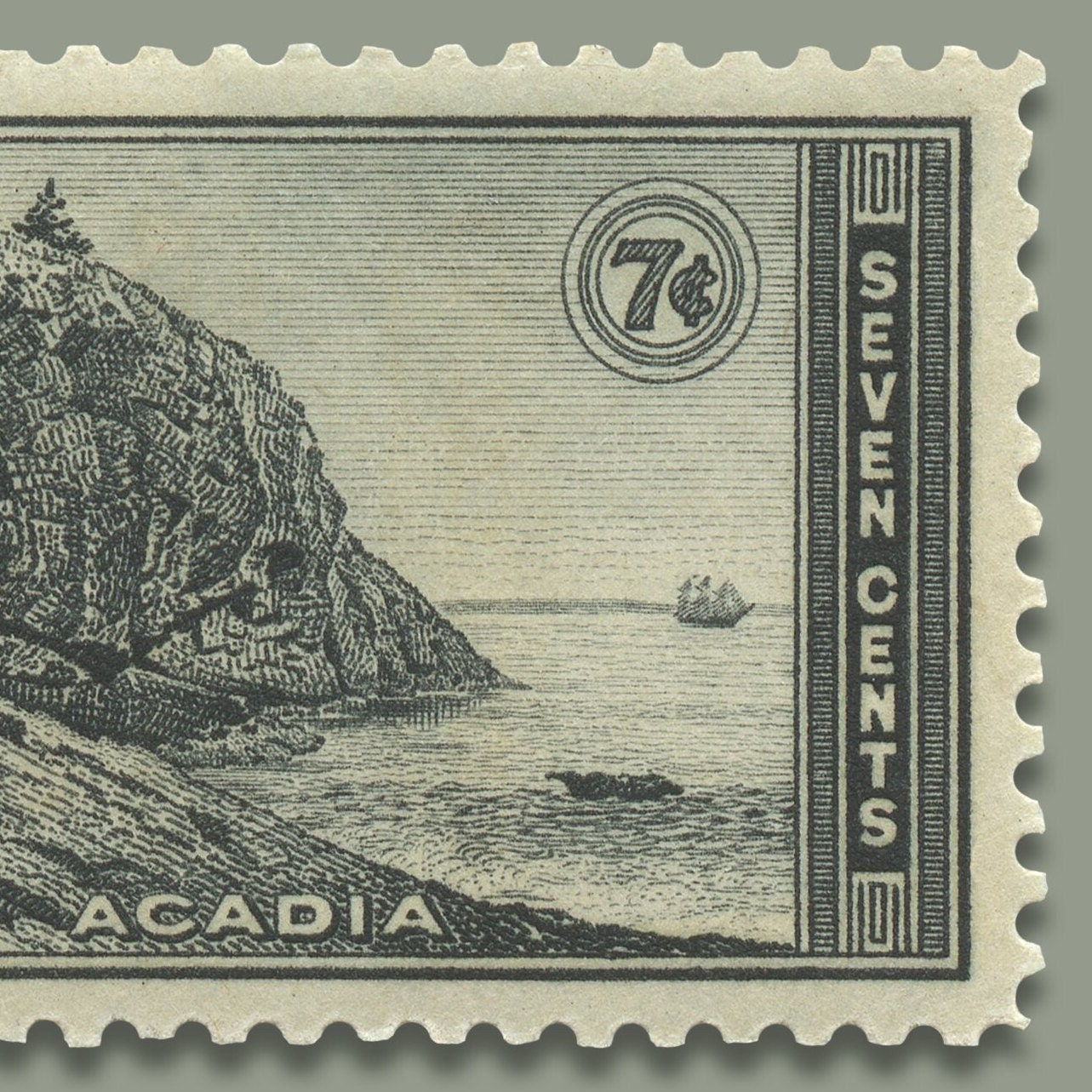 National Parks: Acadia 1934 7c Stamp W/ Perforations Color Block Museum ...