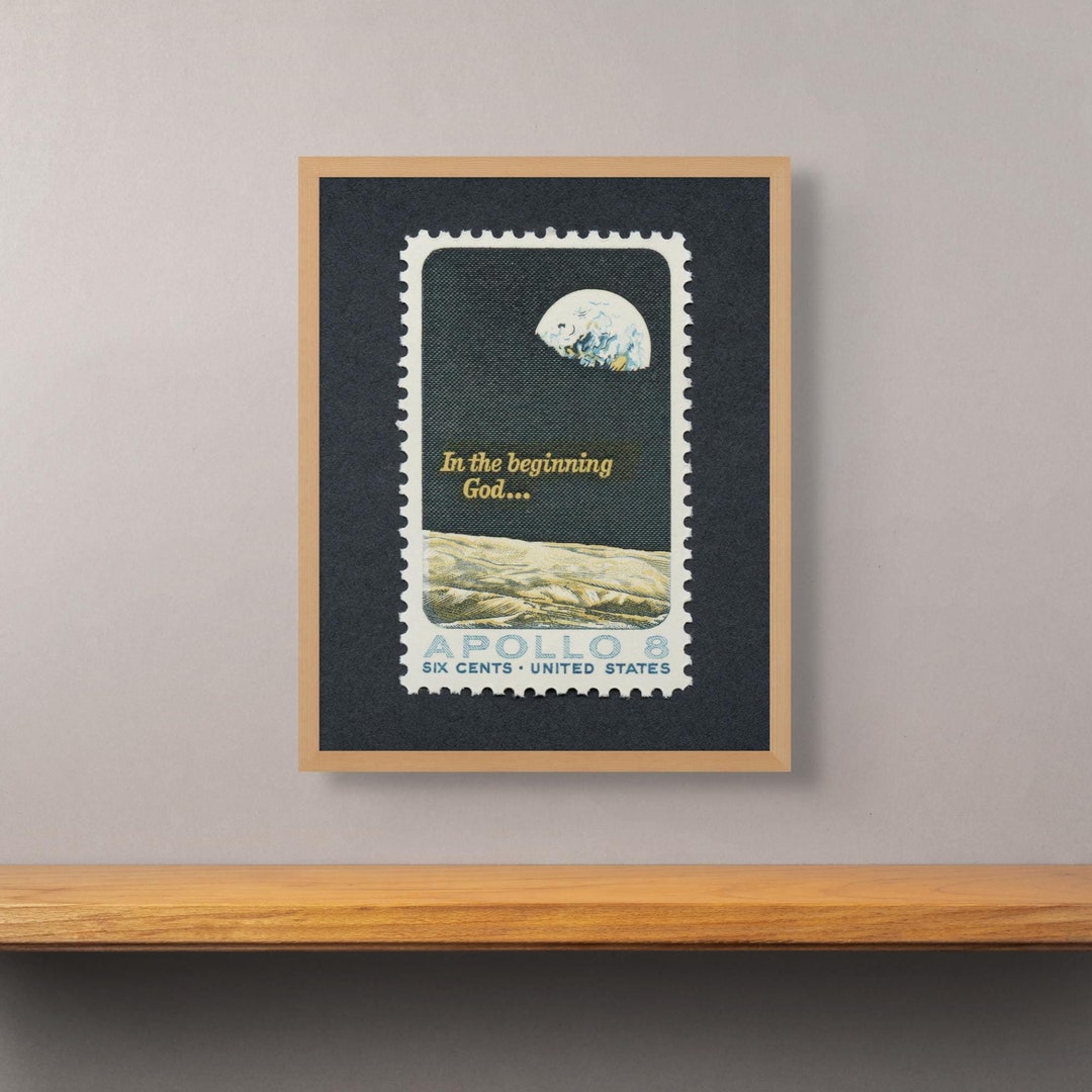 Apollo 8 Moon Orbit Print: Retro NASA Space Stamp Art - Etsy