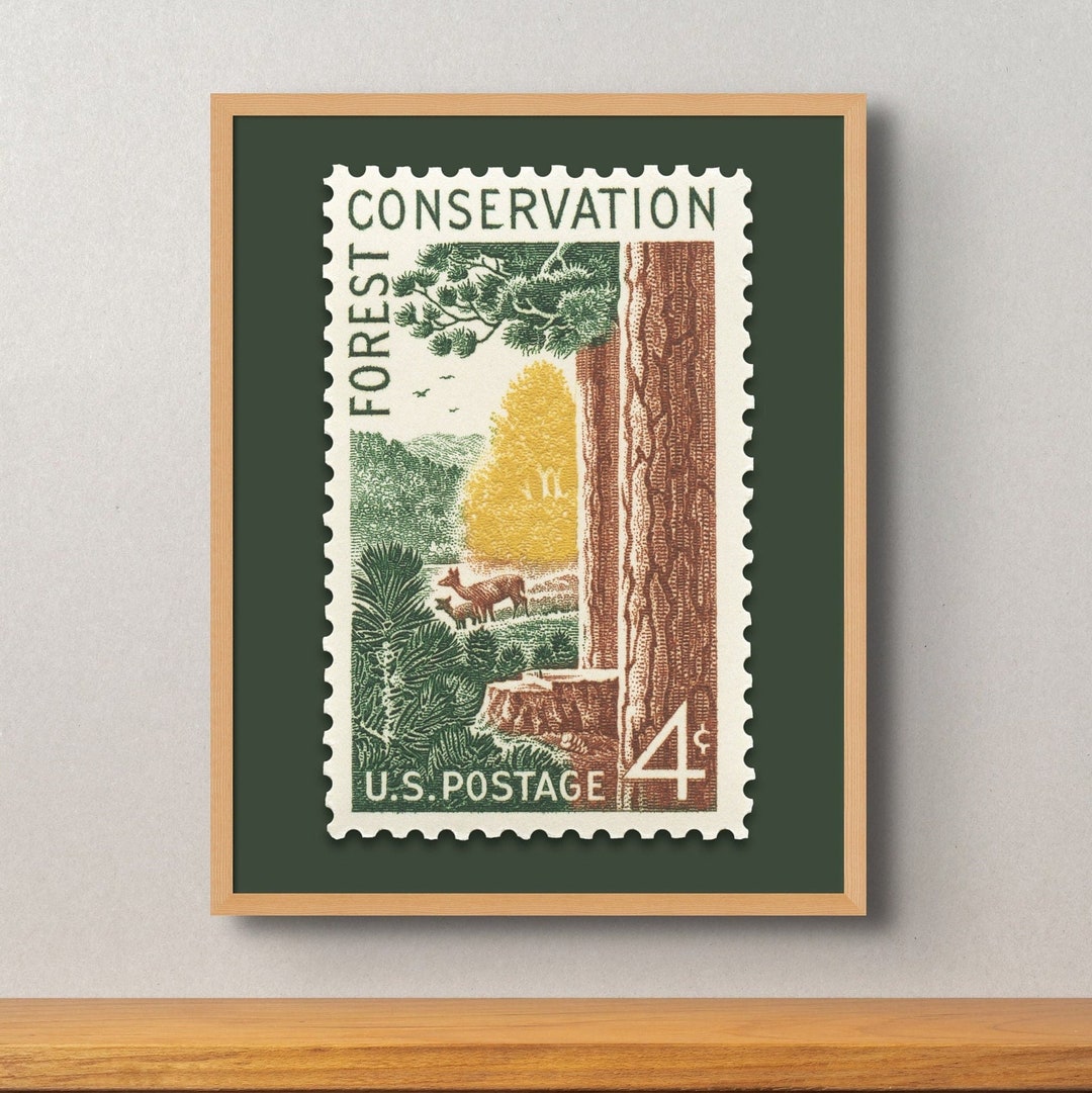 Forest Conservation Print, Forestry Print, Forests Poster, 1958 4c ...