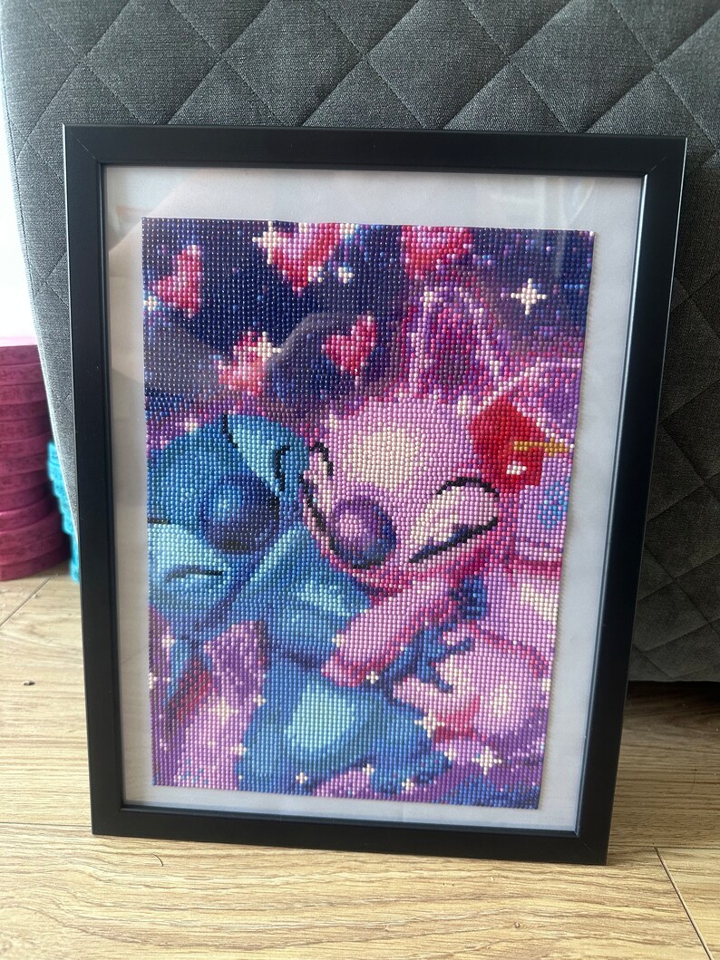 Completed Diamond Art. Stitch and Angel - Etsy