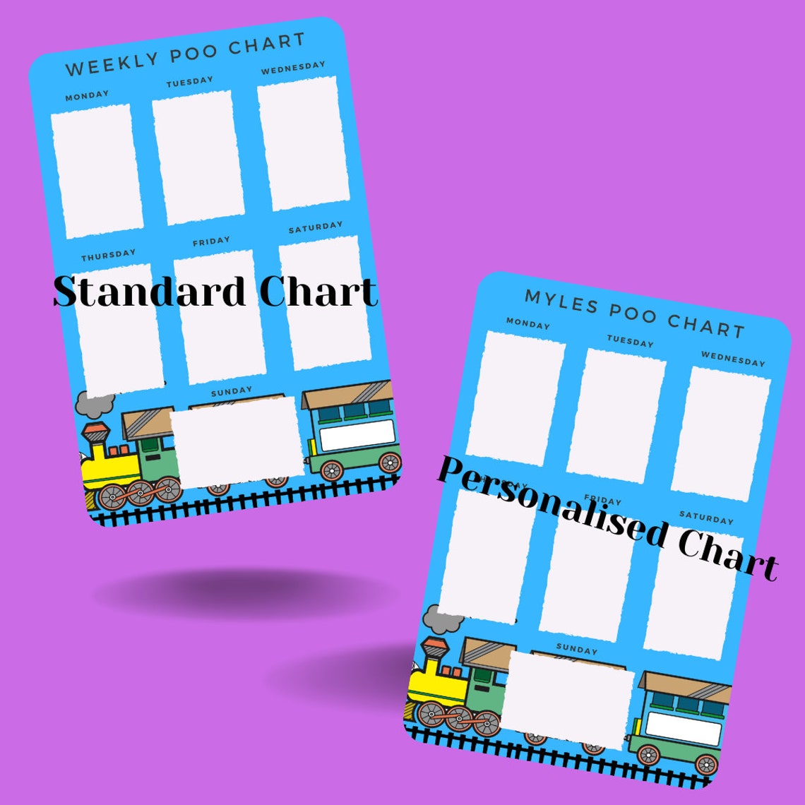 Kids' Train Potty Poo/ Toilet Poo Progress Chart. Standard or ...