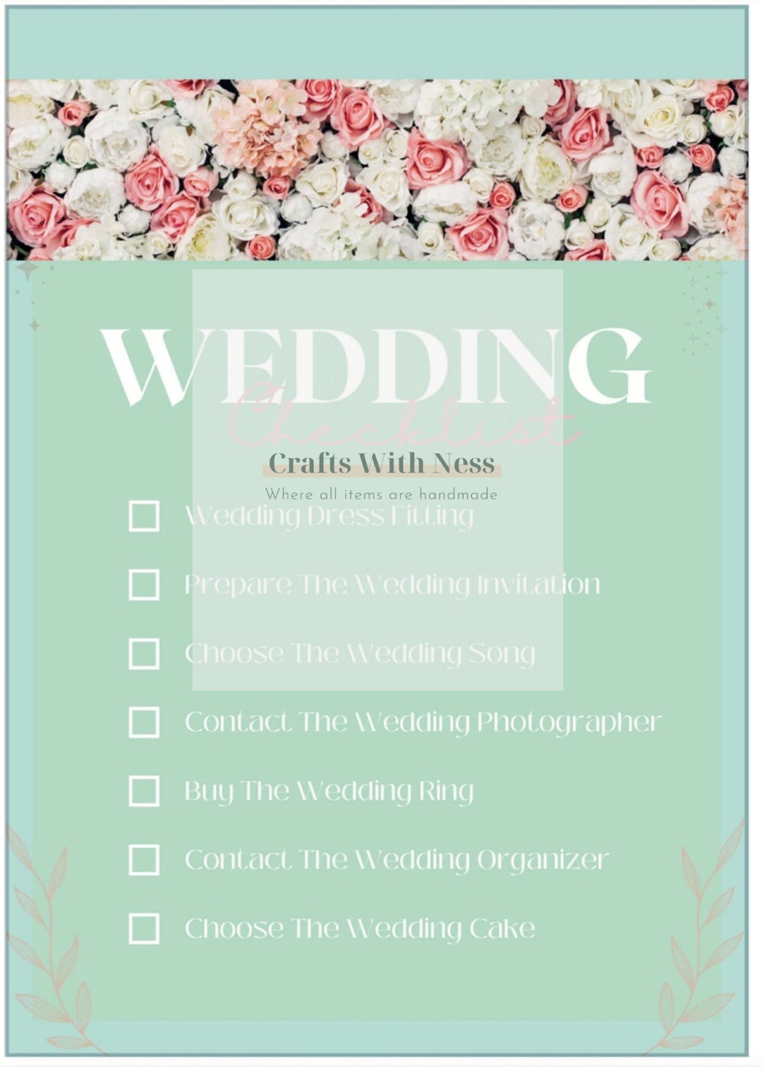 Complete Wedding Checklist: Printable PDF - Etsy